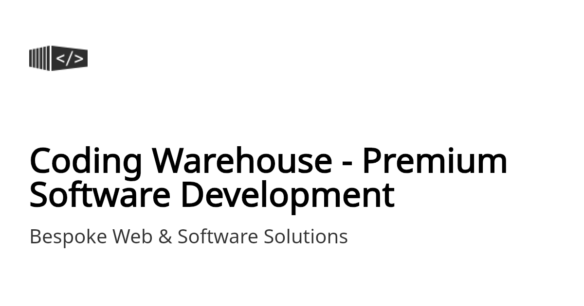 Coding Warehouse | Premium Software Development for MVPs and Platforms